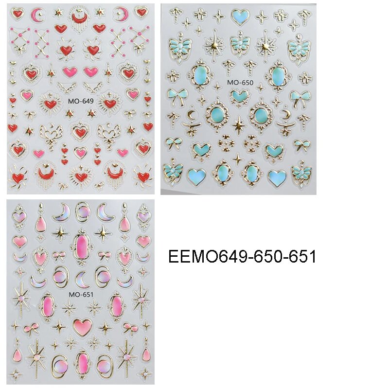 Наклейки для ногтей EEMO649-650-651, 3 шт.
