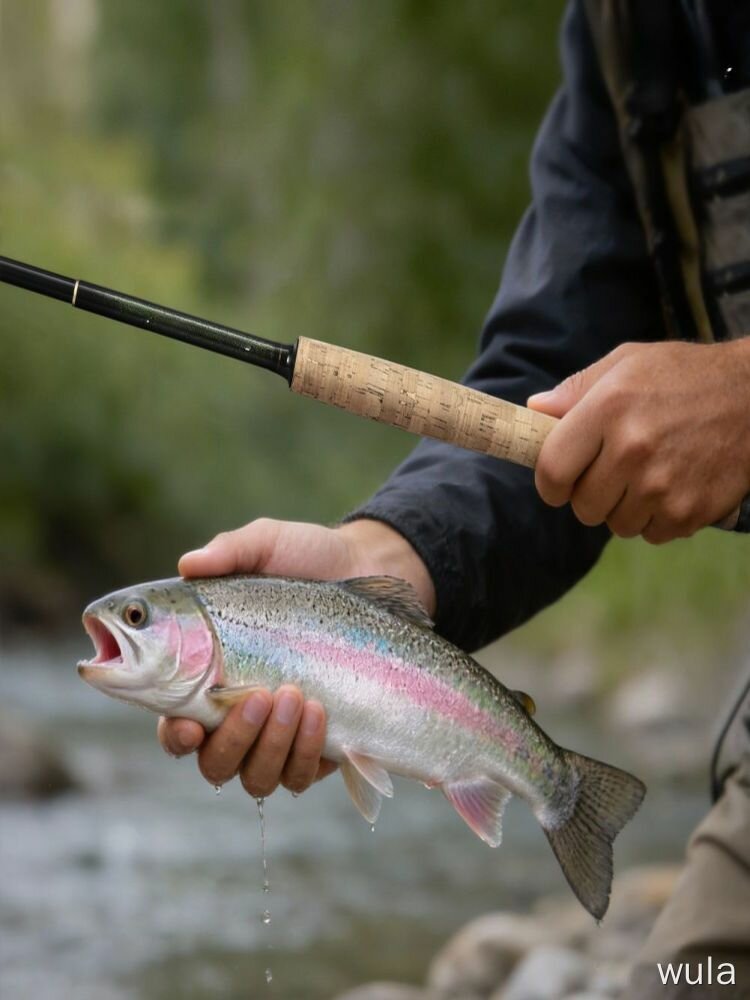 Удилище для нахлыстовой рыбалки TENKARA 44-350 см, рукоятка из искусственного дерева, карбоновое, портативное.