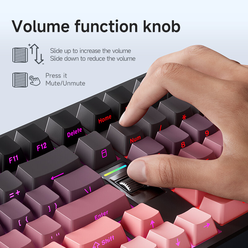 Механическая клавиатура MCHOSE G98 V2, цвет товара Raspberry Pink, Ice Blue Shaft — фото 1