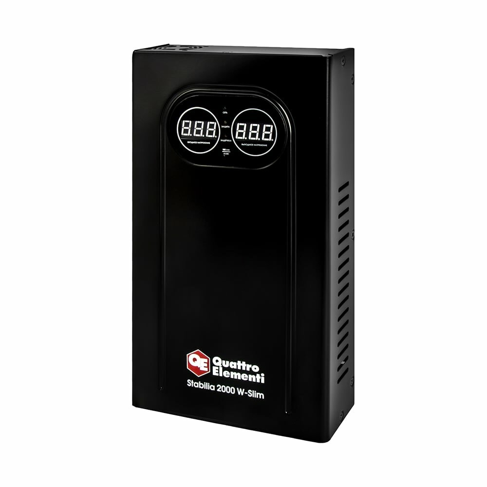 Стабилизатор напряжения настенный QUATTRO ELEMENTI Stabilia 2000 W-Slim (2000 ВА, 140-270 В) 917-797