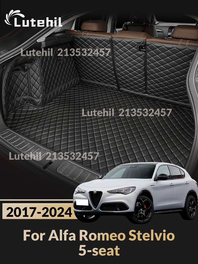 For Alfa Romeo Stelvio 5-seat 2017-2024*With sound speaker Коврик в багажник, Искусственная кожа.5 шт.
