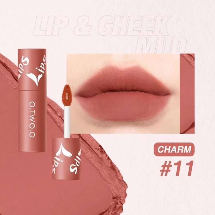 Помада для губ матовая O.TWO.O стойкая бархатная жидкая тон 11 Charm (розовый)