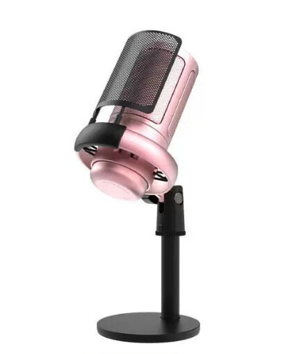 Розовый дисковый стенд для микрофона USB для игр и стриминга - Премиум аудио крепление для настольных устройств