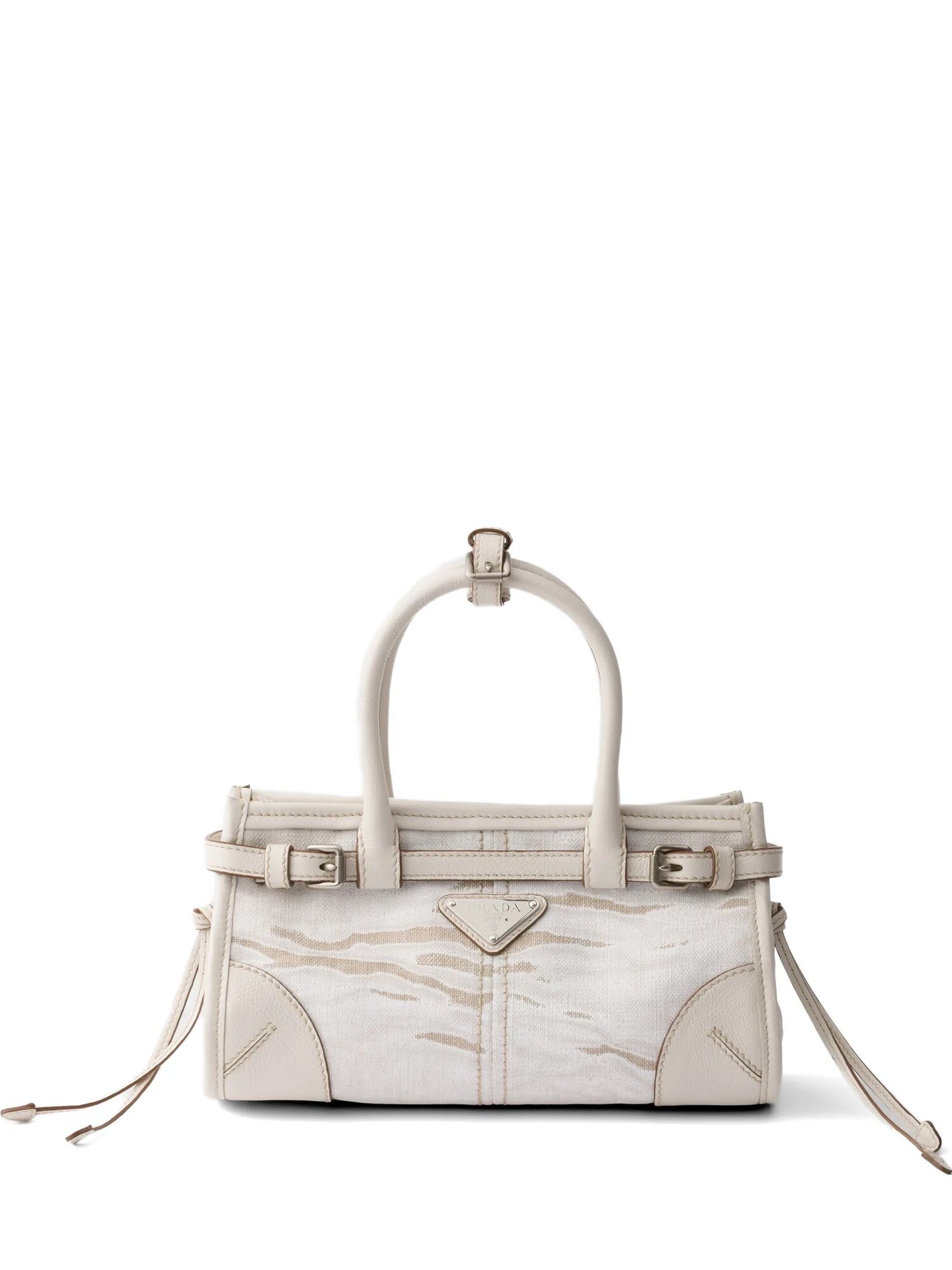 Сумка Bonnie small printed linen and leather handbag