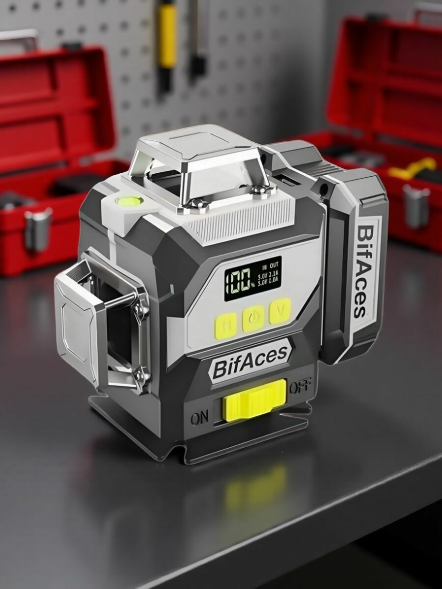 BifAces DTL-16-P / Зелёный лазерный уровень, диапозон 40 м, 16 лучей, с аккумулятором на 3.9 А*ч