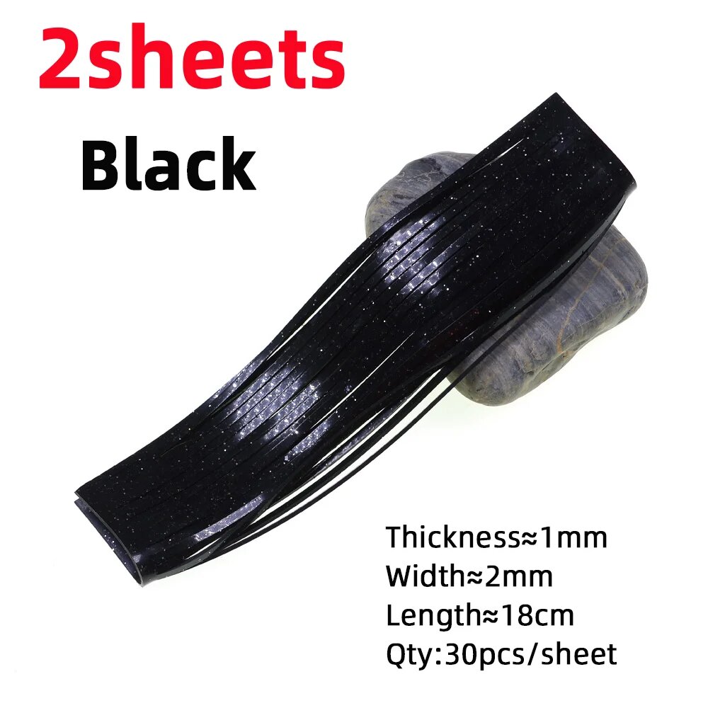 Wifreo силиконовые юбки для ловли рыбы 2 мм 2sheets Black