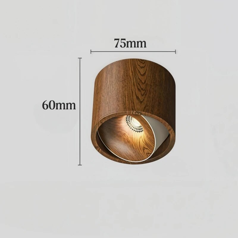 Потолочный светильник khelse Nordic Walnut Wood Grain LED Walnut Wood Grain, Warm White 3000K, 12W