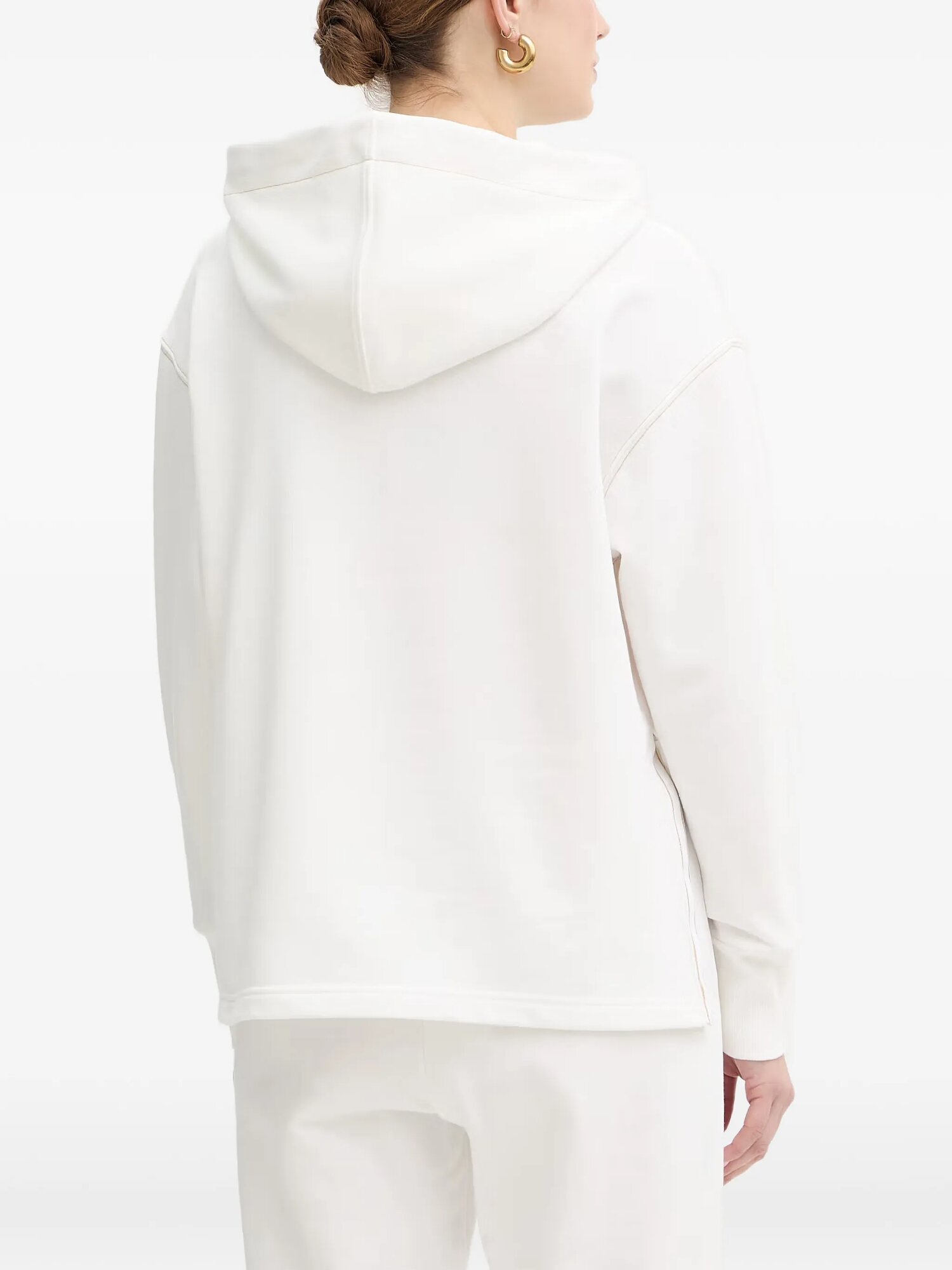 Бюстгальтер Luisa Spagnoli Bravata drawstring embroidered hoodie, размер 46, бежевый/белый — фото 1