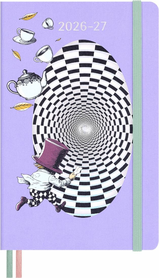 Еженедельник Moleskine 2026-2027 год на 18 месяцев Le Avventure di Alice Безумный Шляпник 130х210мм твердая обложка