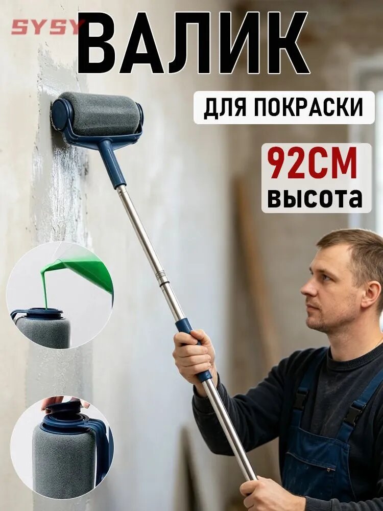 Набор валиков для покраски стен и углов с мелким ворсом и сменными шубками
