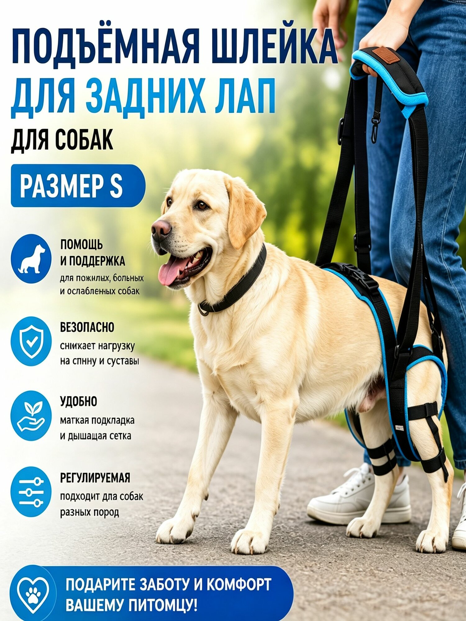 Ходунки для собак поддержка задних лап пожилых и травмированных собак размер XL, задняя поддержка