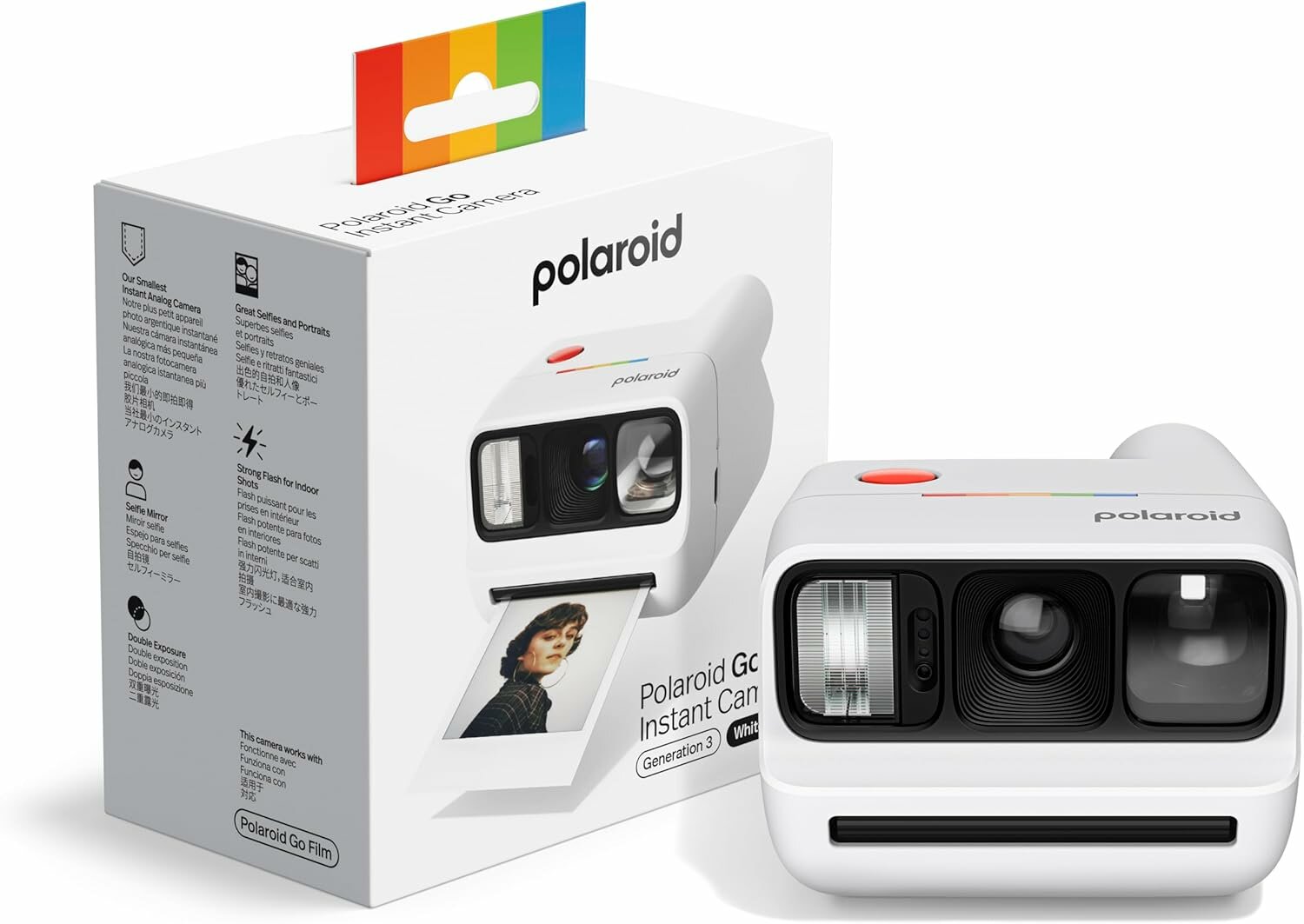 Фотоаппарат Polaroid Go Generation 3, 9192, мгновенная печать, совместимость с пленкой Go Film, белый