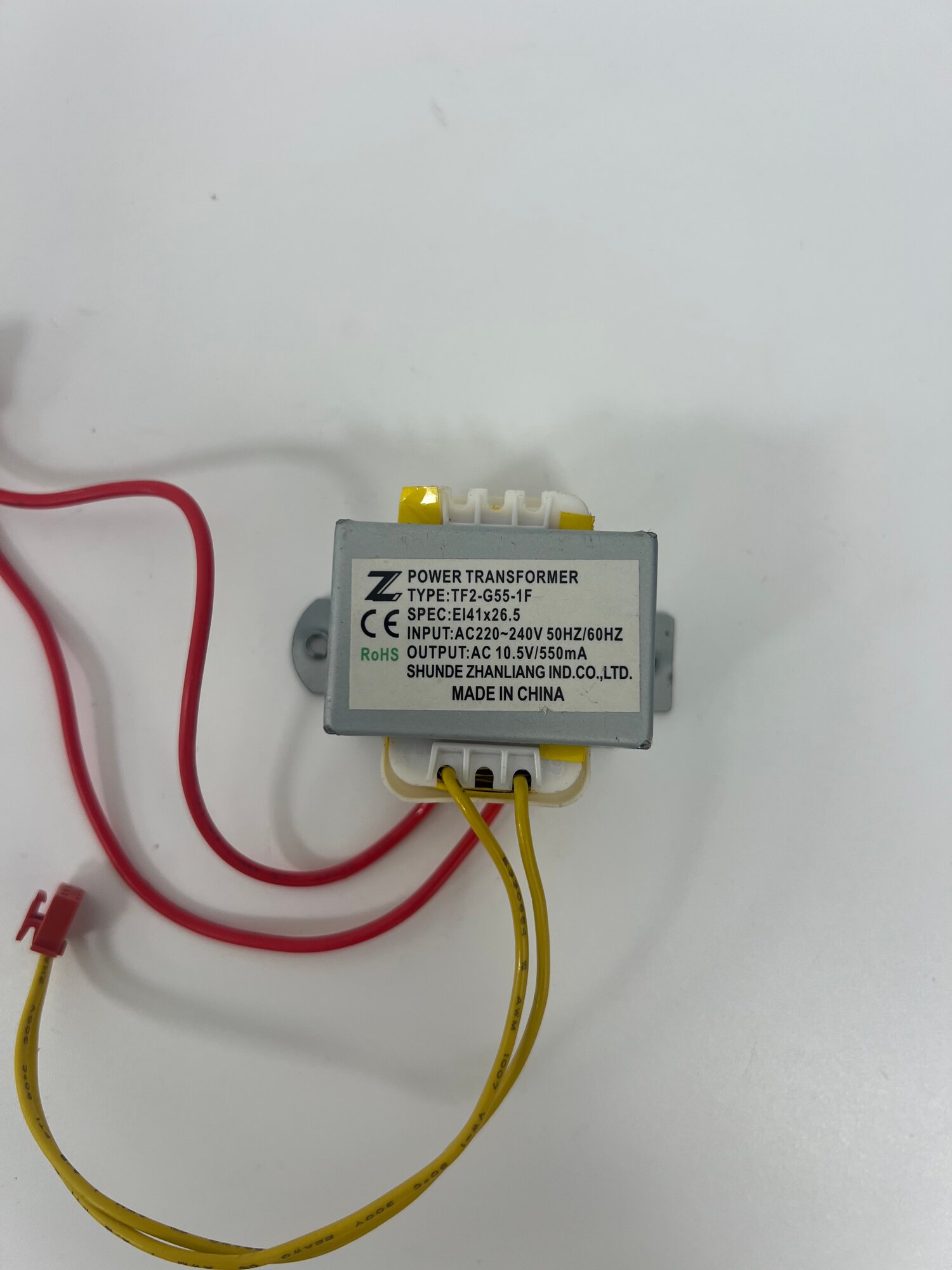 Понижающий силовой трансформатор TF2-G55-1F (EI41x26.5), AC 220V-240V -> AC 10.5V, 550mA