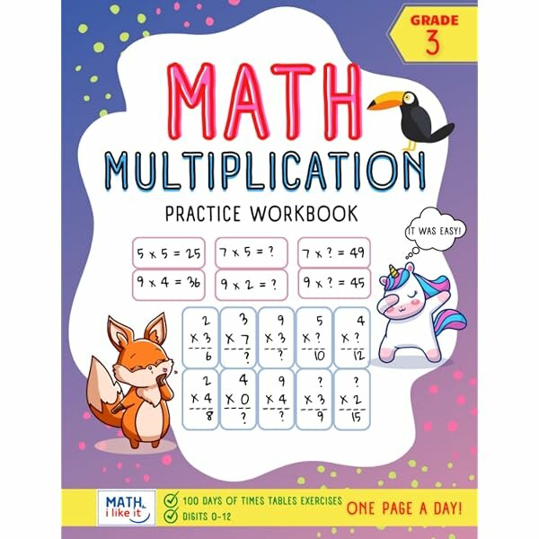 Math Multiplication Practice Workbook, 100 days of times tables exercises for 3rd Grade: Making multiplication easy with Worksheets Full of practice drills (Math Workbooks for Kids)，Reprinted paperback book