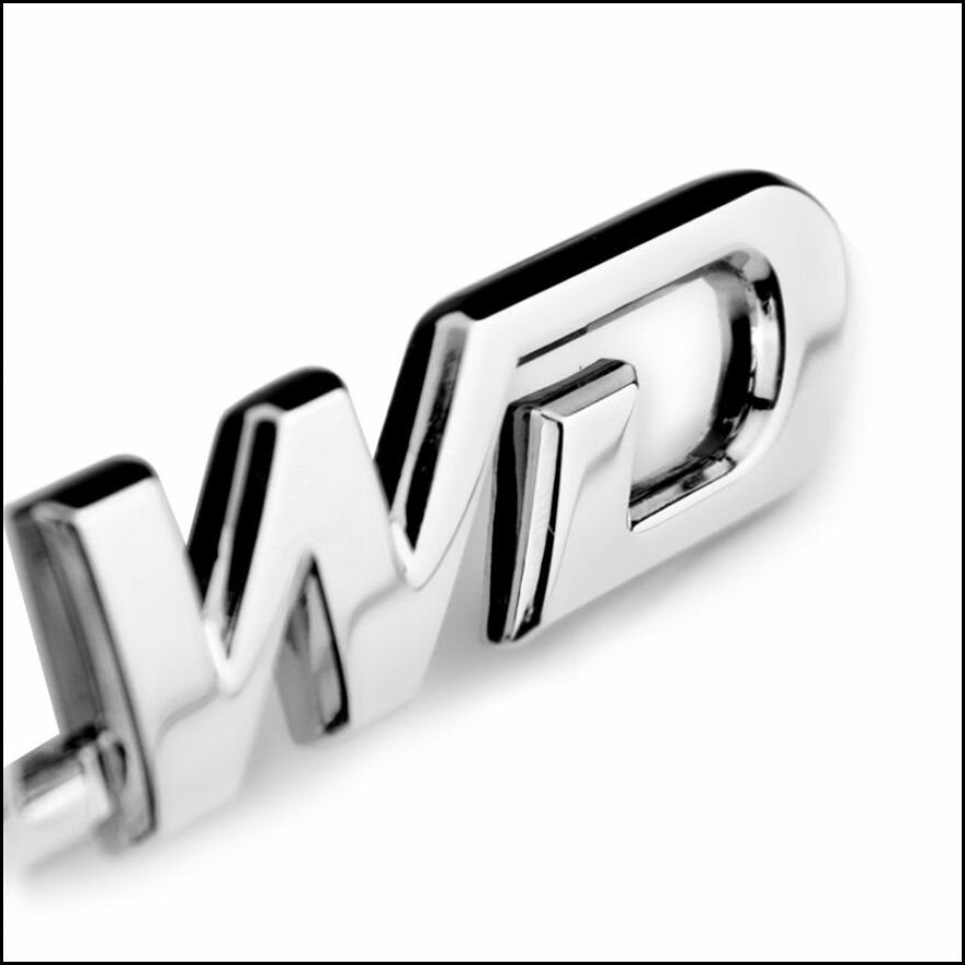 Хромированный металлический значок с эмблемой 4WD, наклейка с прокруткой;