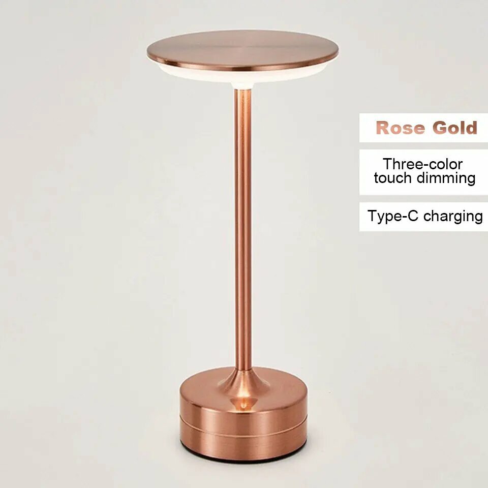 Настольная лампа Rose Gold, сенсорное диммирование, Type-C