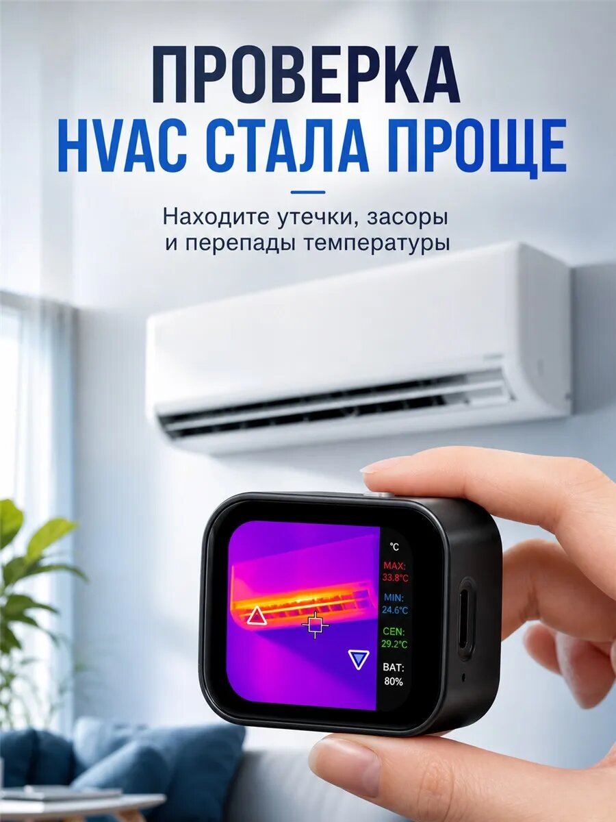 Термокамера, IPS дисплей, автономная, для электрики, 32 × 32