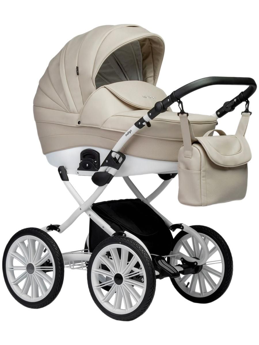 Коляска 2в1 Indigo Special Plus 14" светло-бежевая кожа