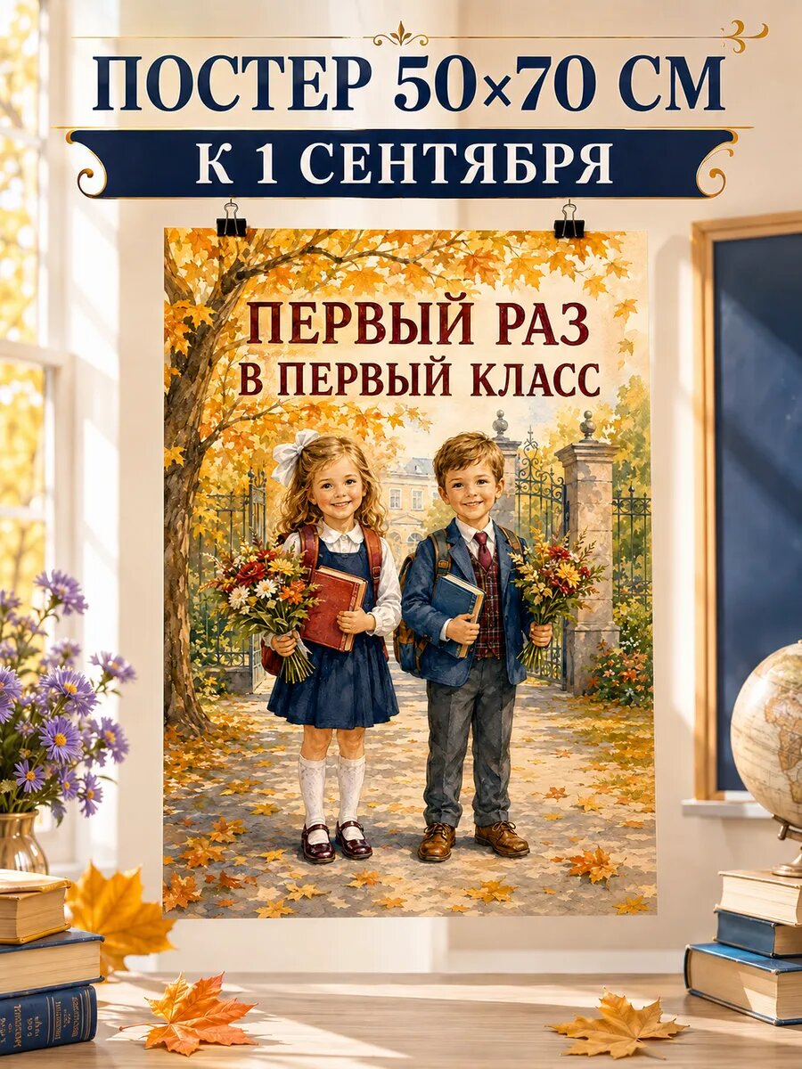 Постер на стену большой 50*70 1 сентября без рамки