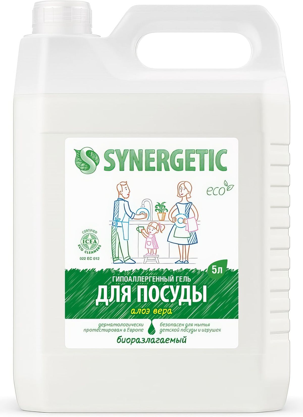 Концентрированное средство для мытья посуды и фруктов Synergetic Алоэ флакон, 5 л 4623722258380 103503