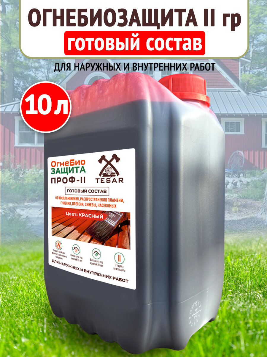 Пропитка для дерева OгнеБиозащита Tesar ПРОФ-ii 10 л