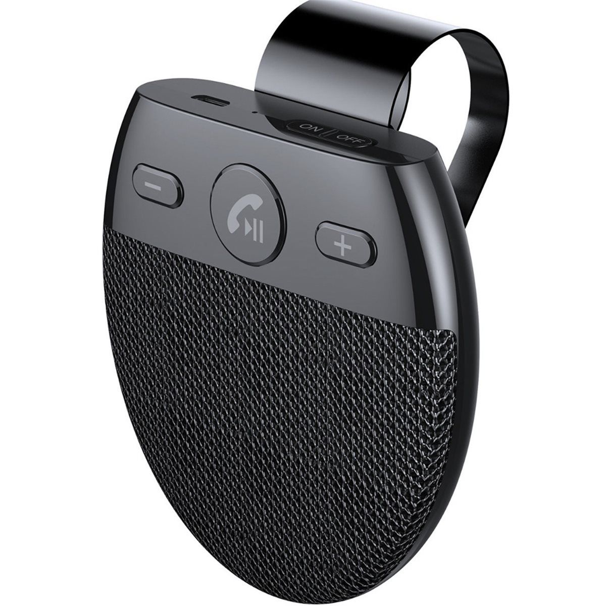 Автомобильный комплект громкой связи Bluetooth 5.0 - беспроводная гарнитура для установки на солнцезащитный козырек, музыкальный плеер с микрофоном и функцией шумоподавления.
