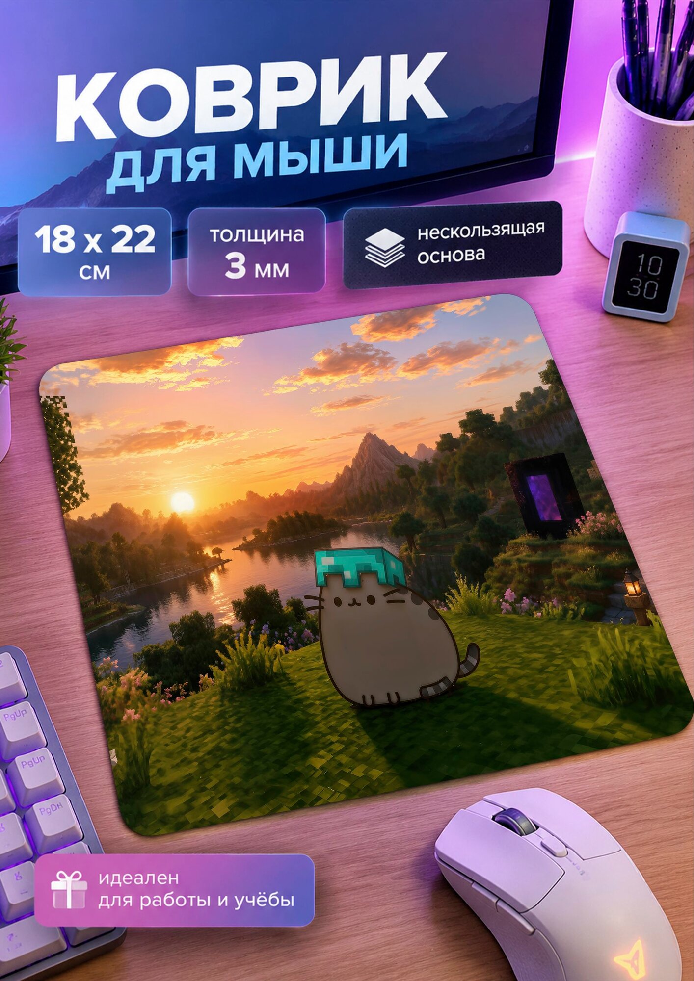 Игровой коврик для мыши 22х18