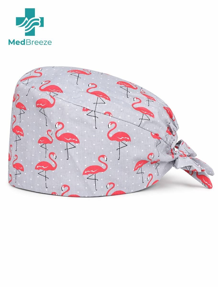 Медицинский колпак MedBreeze с принтом, шапочка медицинская женская и мужская 100% хлопок
