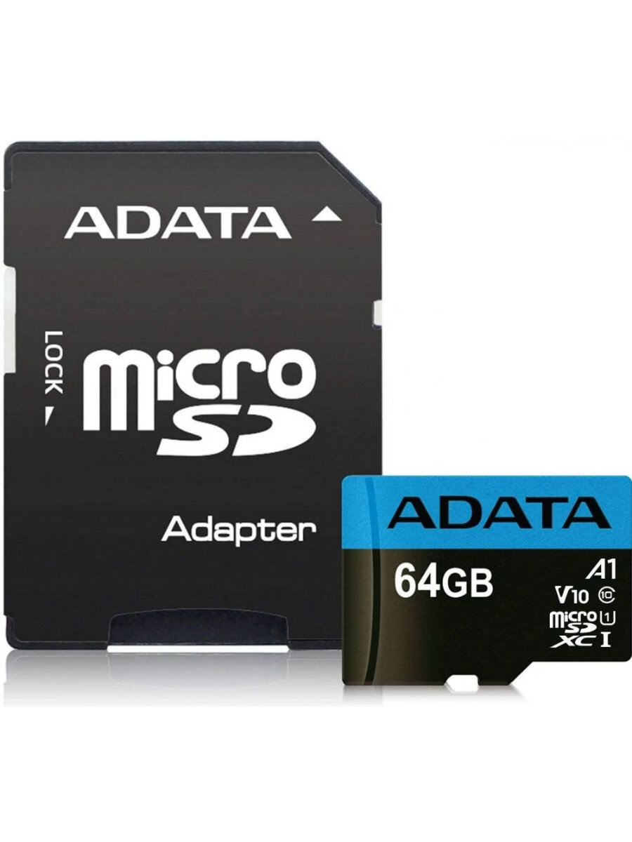 Карта памяти ADATA AUSDX64GUICL10A1-RA1 64GB Micro SDXC, C10