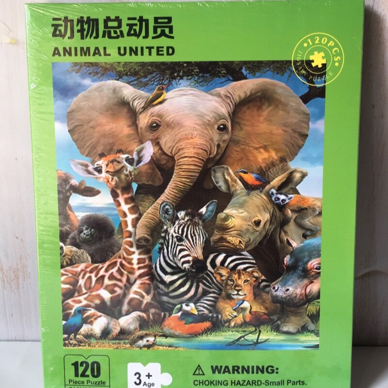 Конструктор-головоломка Animal World 3D из бумаги для детей, ручная сборка с рамкой, образовательный подарок