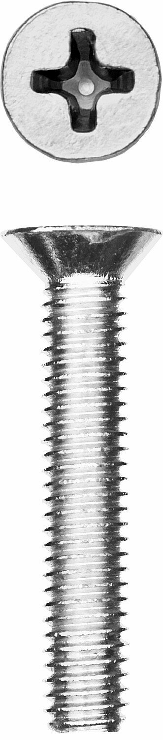 Винт с потайной головкой ЗУБР M4x25мм, DIN 965, кл. пр.4.8, 15шт 303116-04-025
