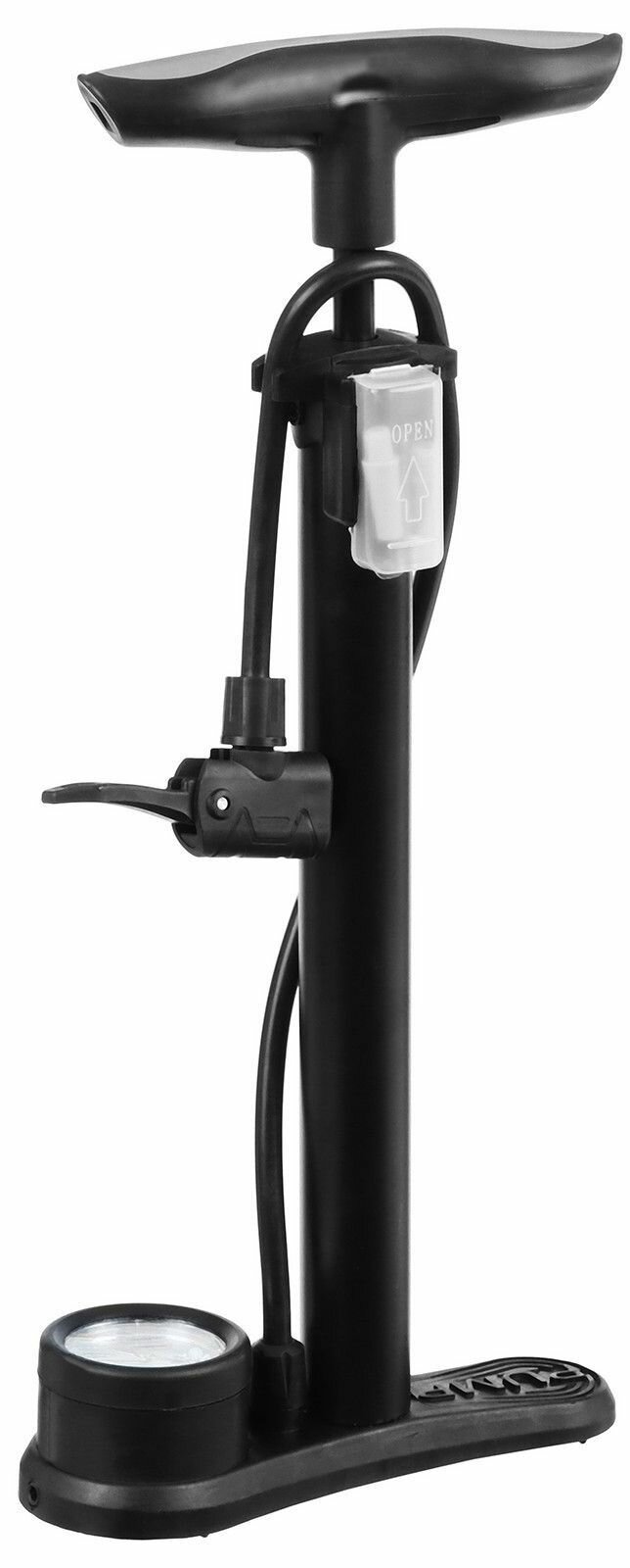 Ручной насос для накачивания колес велосипеда Dream Bike с манометром, маленький компактный велонасос со шлангом для накачки мячей и надувания пвх изделий, цвет чёрный