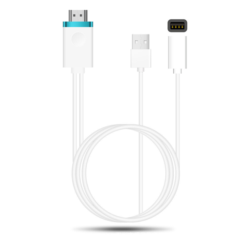 Универсальный кабель-переходник MyPads HDMI (m) - USB (f) - USB (m) для передачи аудио-видео сигнала подходит для iPad/ iPhone/ Android/ Type-C 2 метра