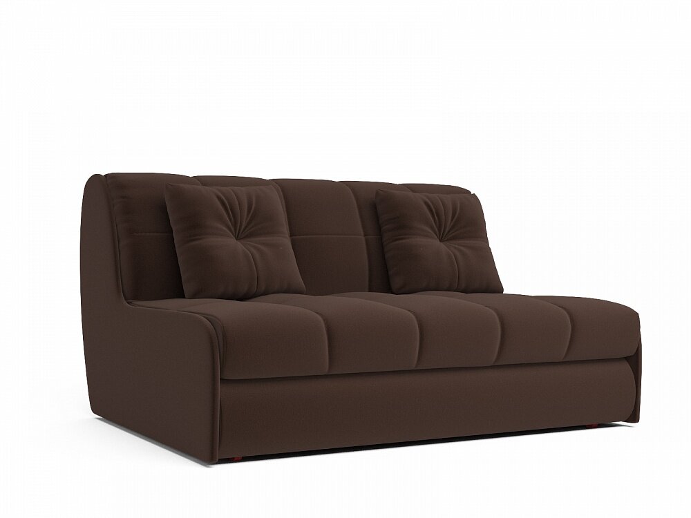 Прямой диван Барон Виа 2 Коричневый Микровельвет, аккордеон, 151х105х88 см, на металлическом каркасе