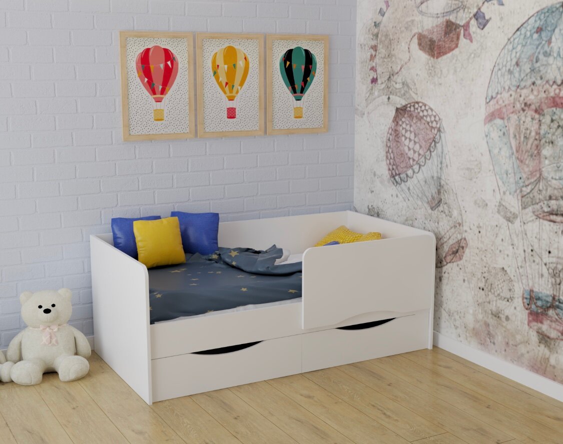 Кровать Малютка-2 (цвет белый) 160х80