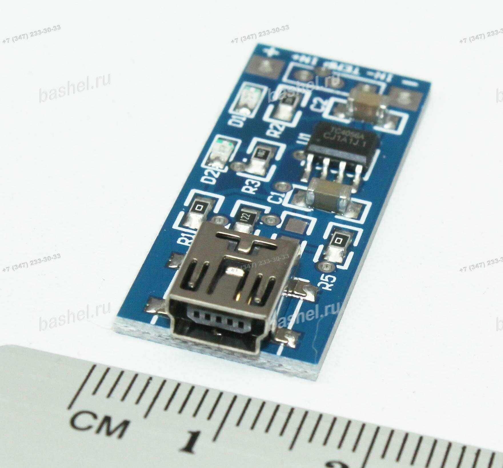 TP4056-mod3, Модуль зарядки, LCTECH, для Li-ion акк. 18650 (1А, miniUSB, 37.3x15мм)
