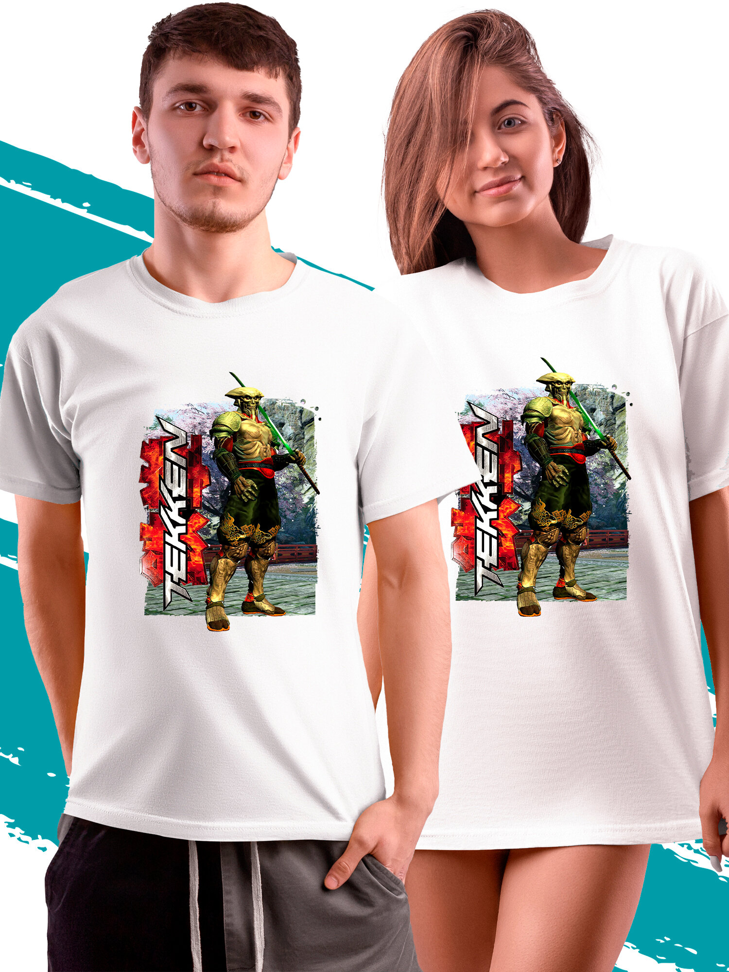 Футболка PhilShop Теккен Tekken, размер L, белый — фото 1