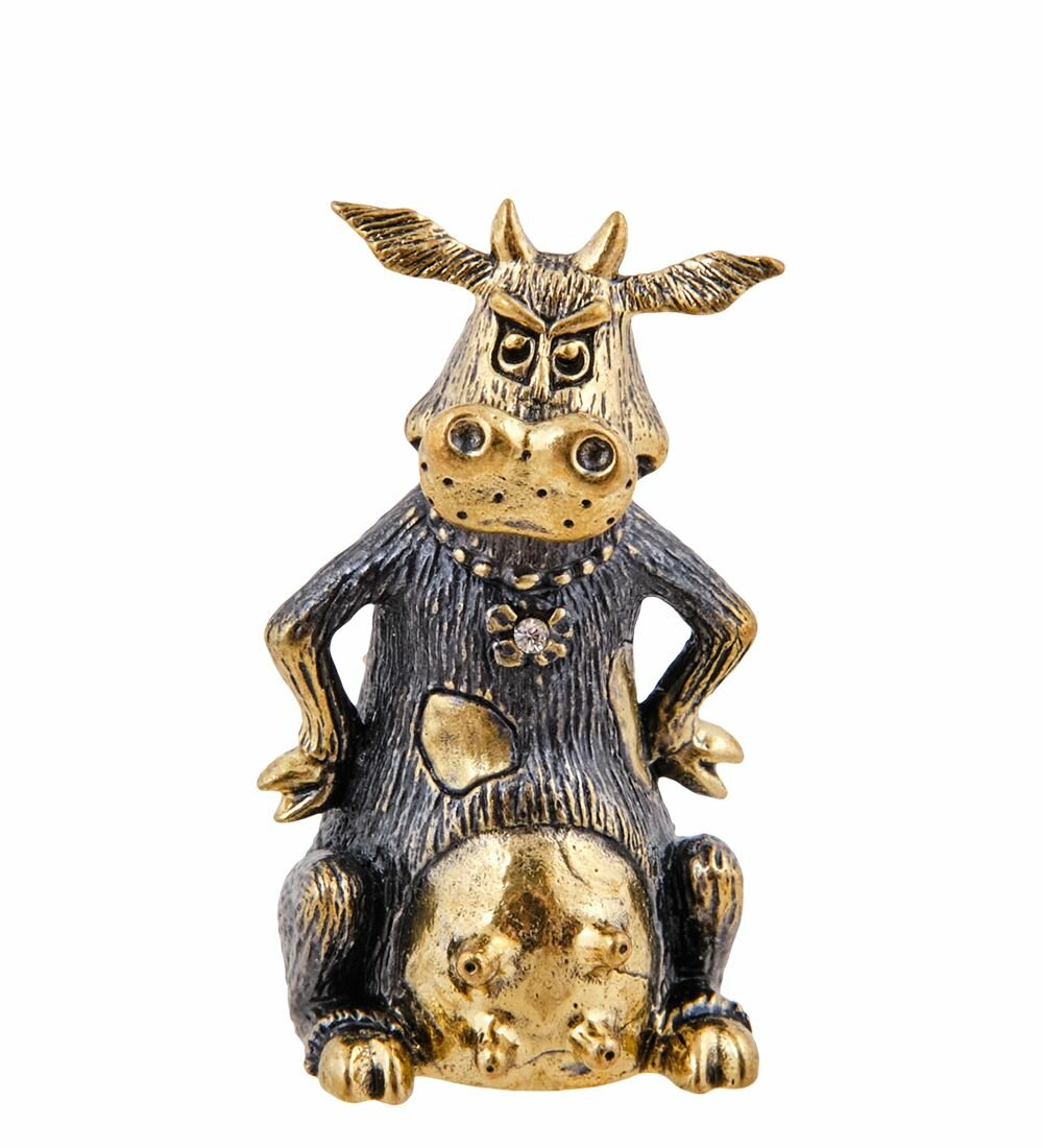 Колокольчик 'Корова' (латунь, янтарь)