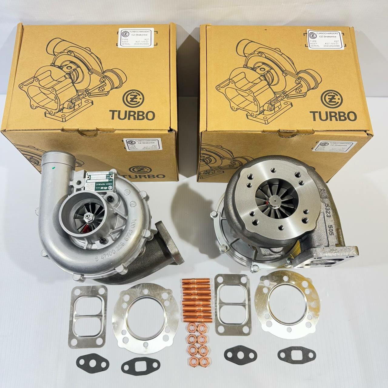 Турбокомпрессор К27-145 (в комплекте 2шт - левая, правая) CZ Strakonice Турбина на КАМАЗ Евро-1 Евро-2 Евро-3