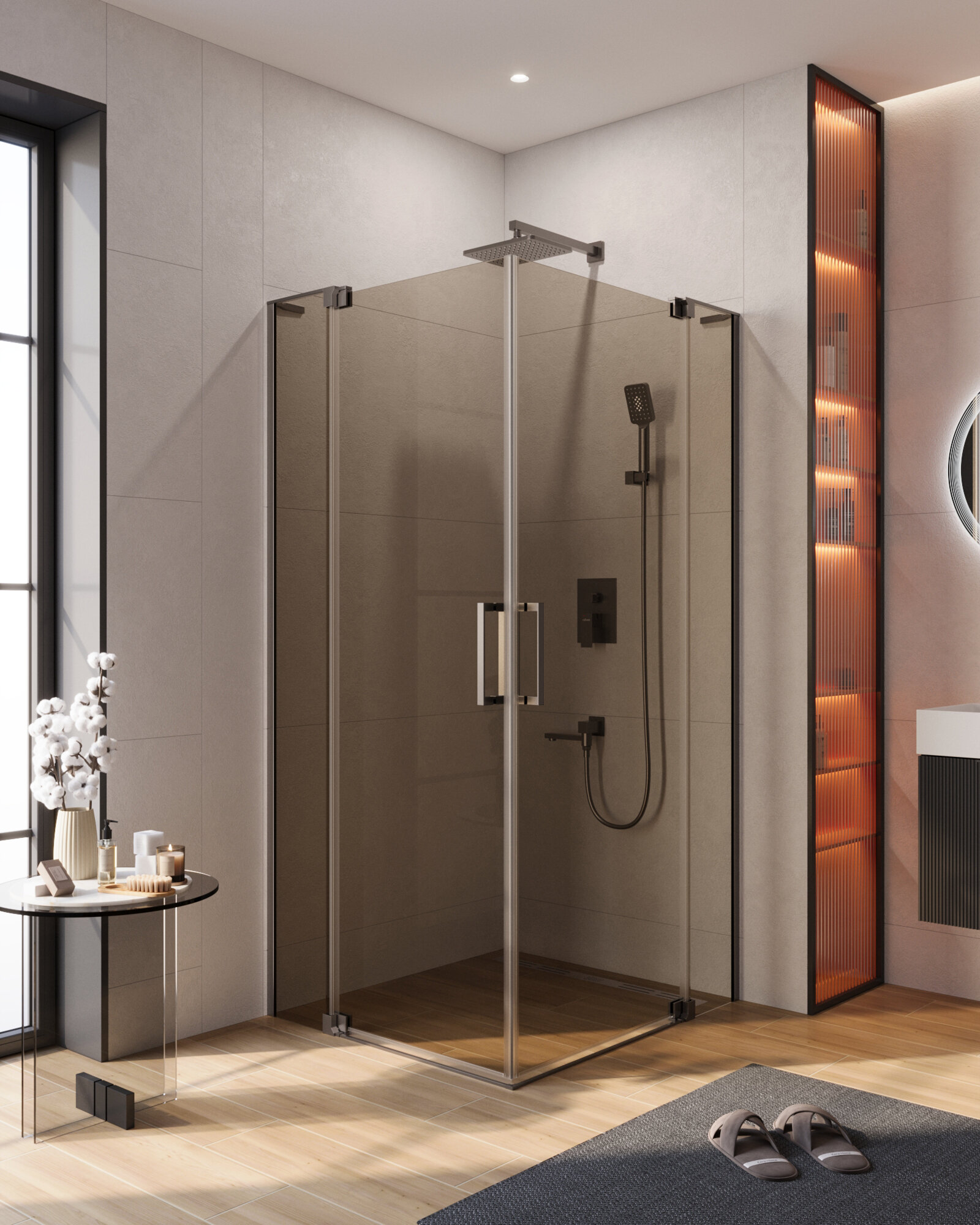 Душевой уголок CEZARES SLIDER SLIDER-AH-2-70/80-100/110-BR-GM