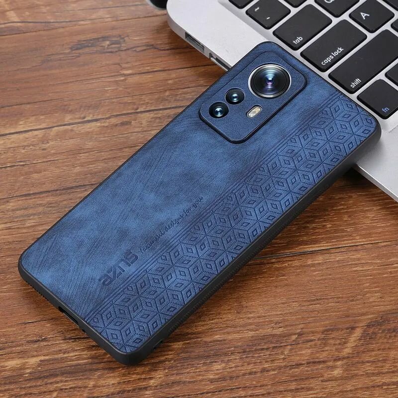 Чехол на Xiaomi Redmi Note 12S с принтом на Сяоми Редми Нот 12С / Ксиоми Редми Ноте 12 С защитная кожаная накладка с узором (темно-синий)