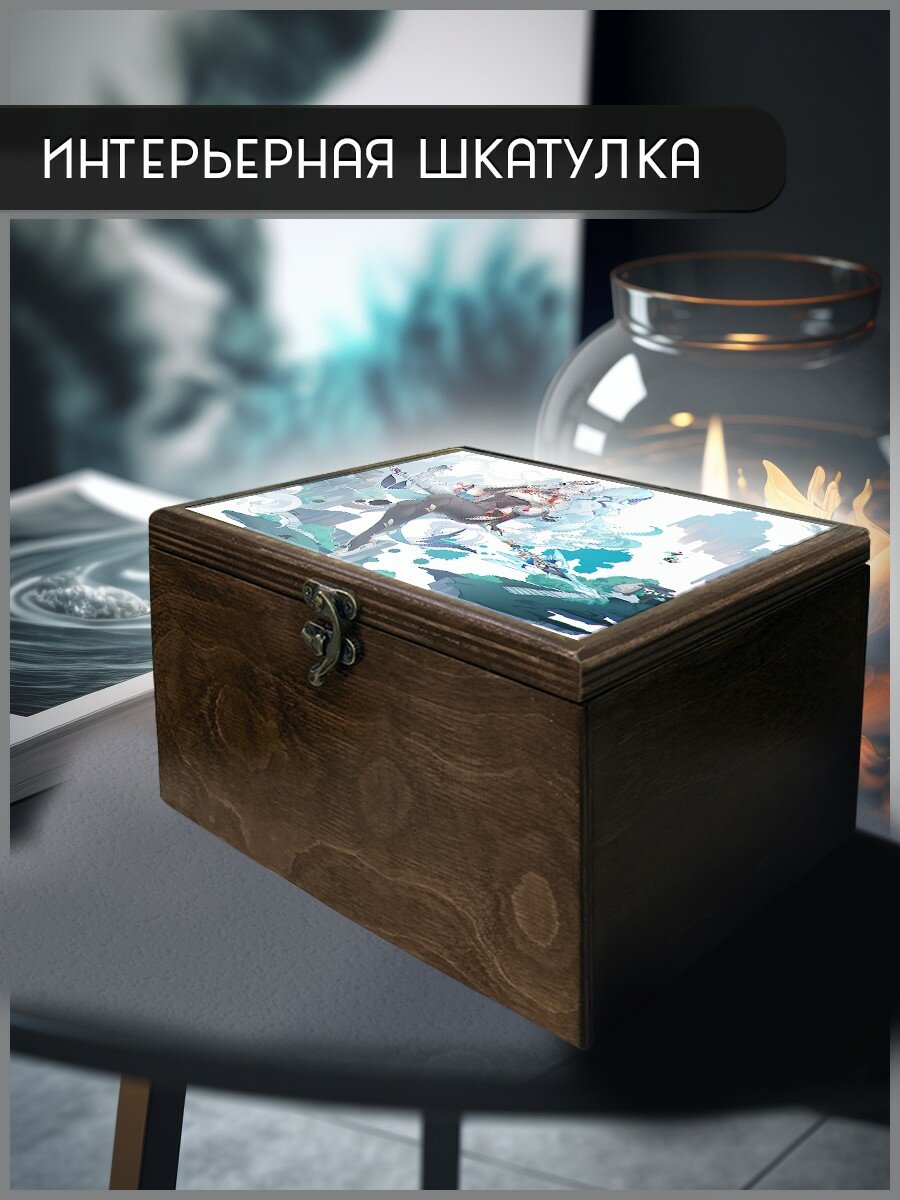 Шкатулка интерьерная для украшений универсальная 22x17x12 см игра Genshin impact (Геншин импакт, Шень Хэ, PC, PS, Xbox, Switch) - 2088