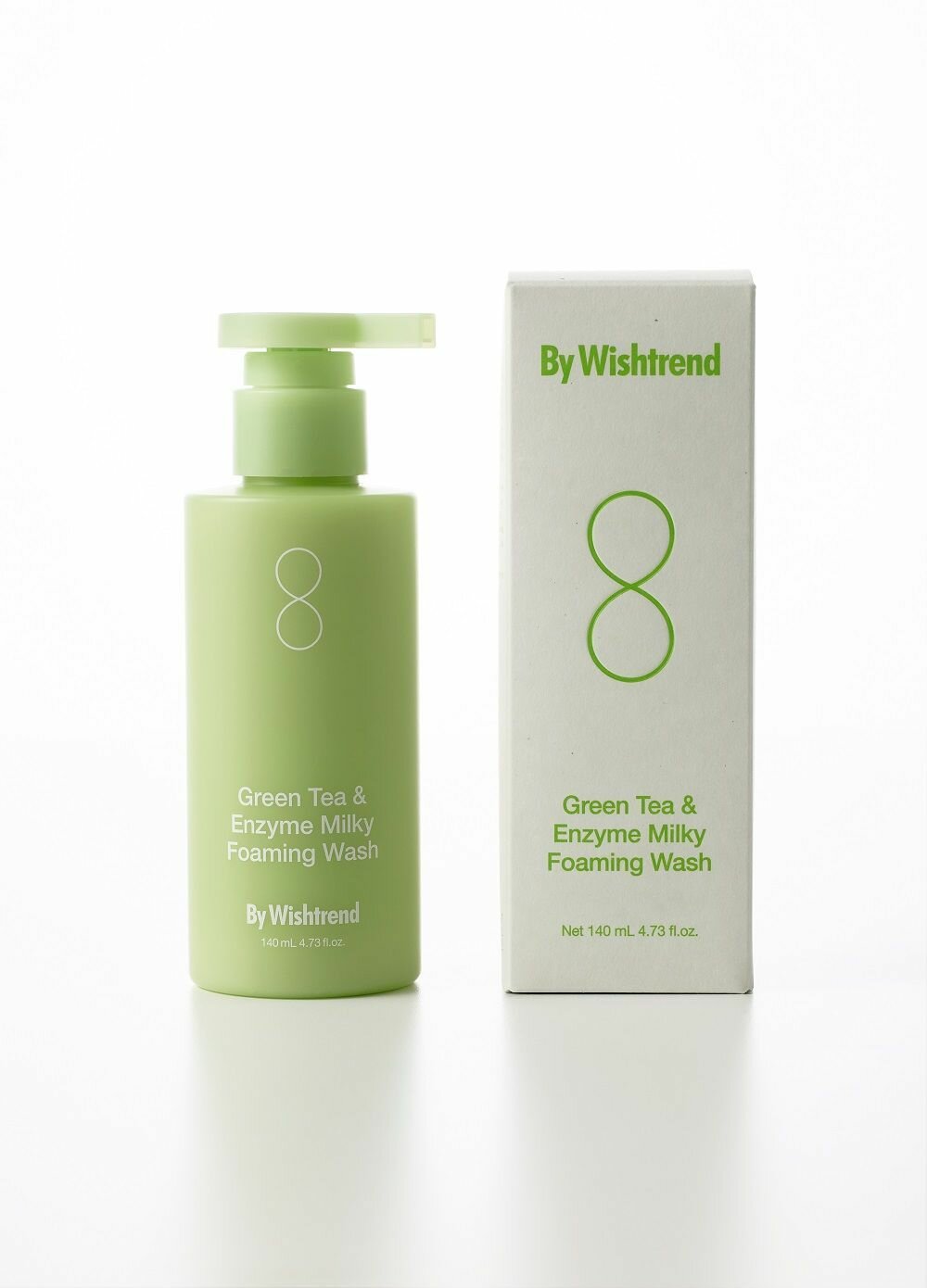 Пенка для умывания с зеленым чаем и энзимами BY WISHTREND Green Tea & Enzyme Milky Foaming Wash, 140 мл