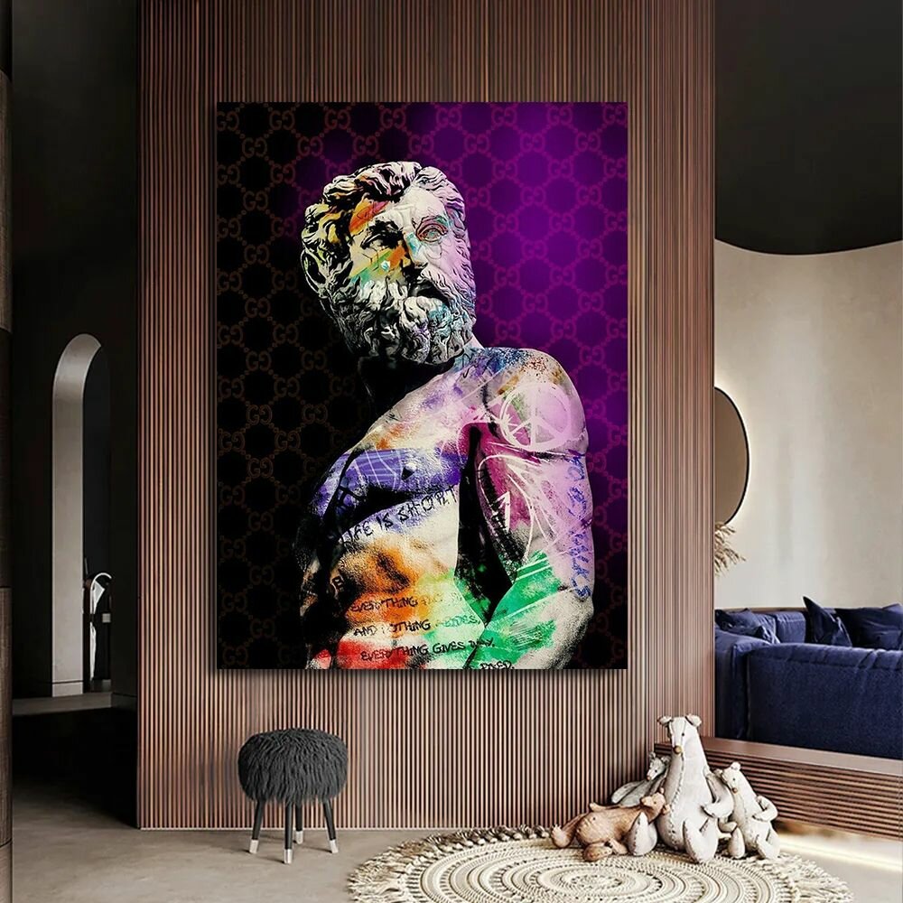 Картина античность, Боги Греции, Микеланджело, постер Давид, 40х60 см.