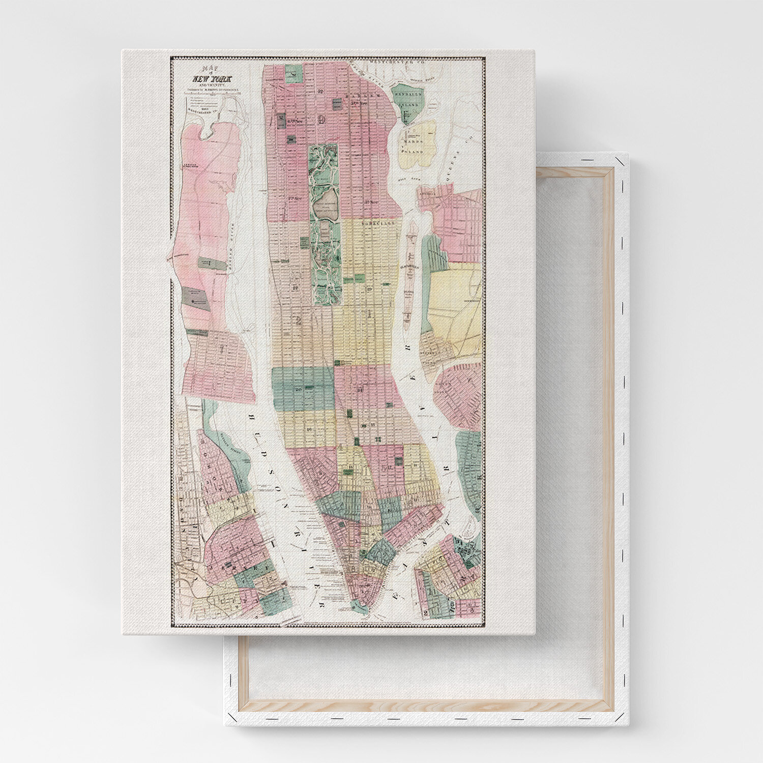 Картина на холсте, репродукция / New York Map / Карта Нью Йорка / Размер 30 x 40 см