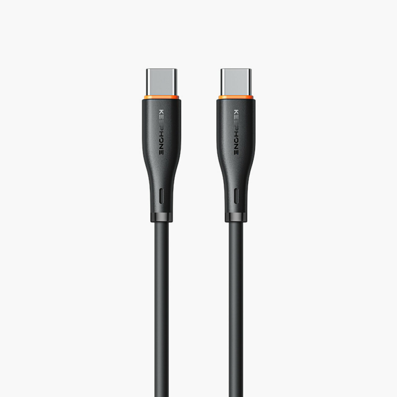 Кабель силиконовый 60W Type-C -Type-C Keephone NEW оригинал провод Сверхбыстрая зарядка и синхронизация 480 Мбит/с , 1 м. чер