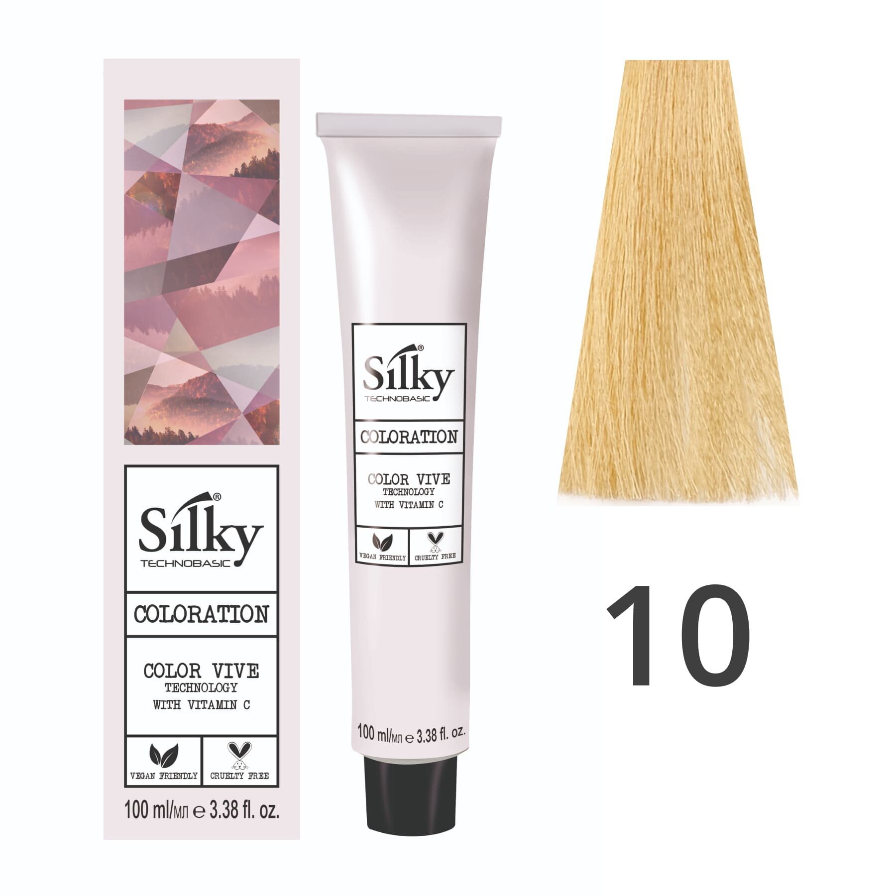 Краска для волос профессиональная Silky Color Vive/Ultralift 10 Светлый блонд натуральный, 100 мл