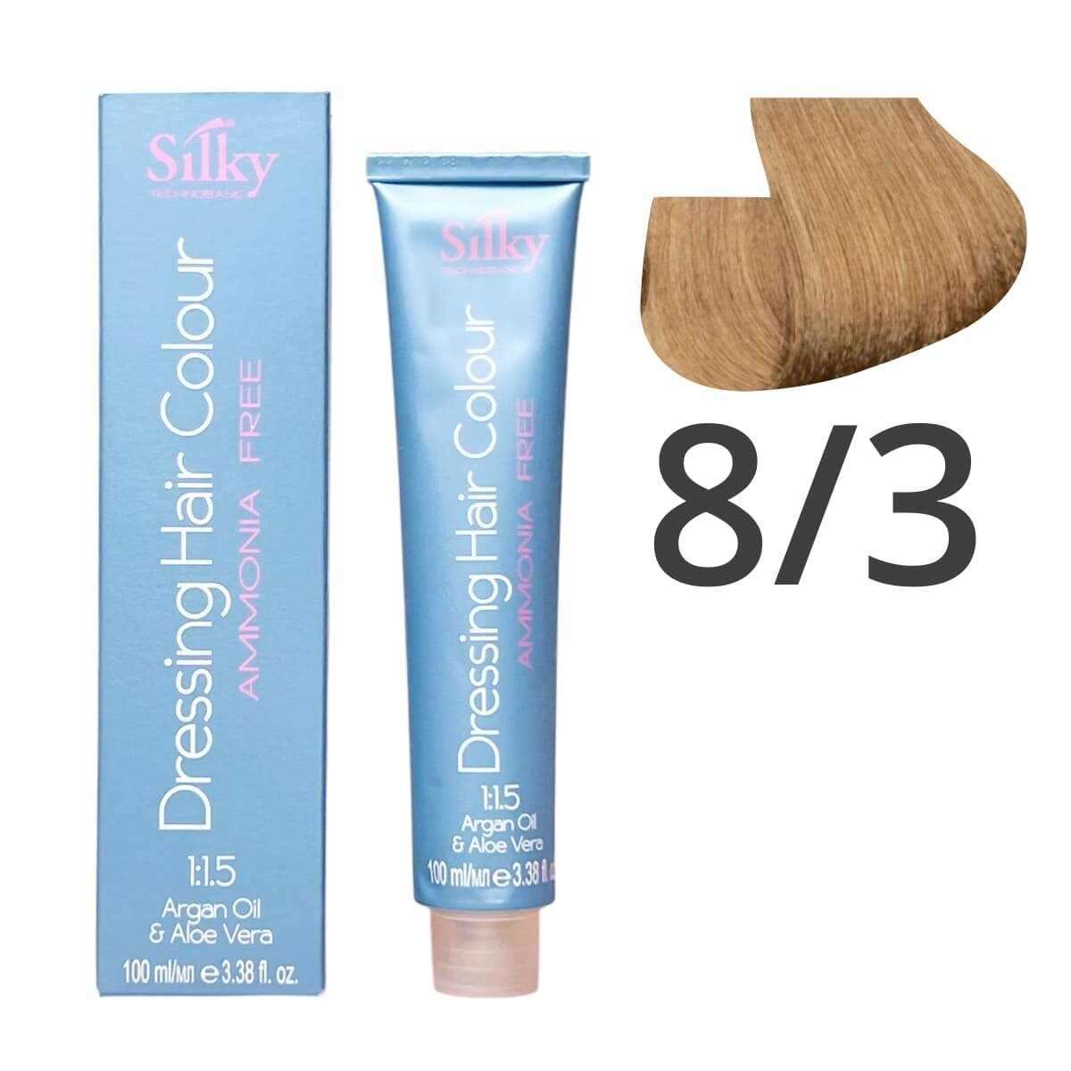 Краска для волос безаммиачная Silky Dressing Haircolor 8.3 Светлый русый Золотистый, 100 мл