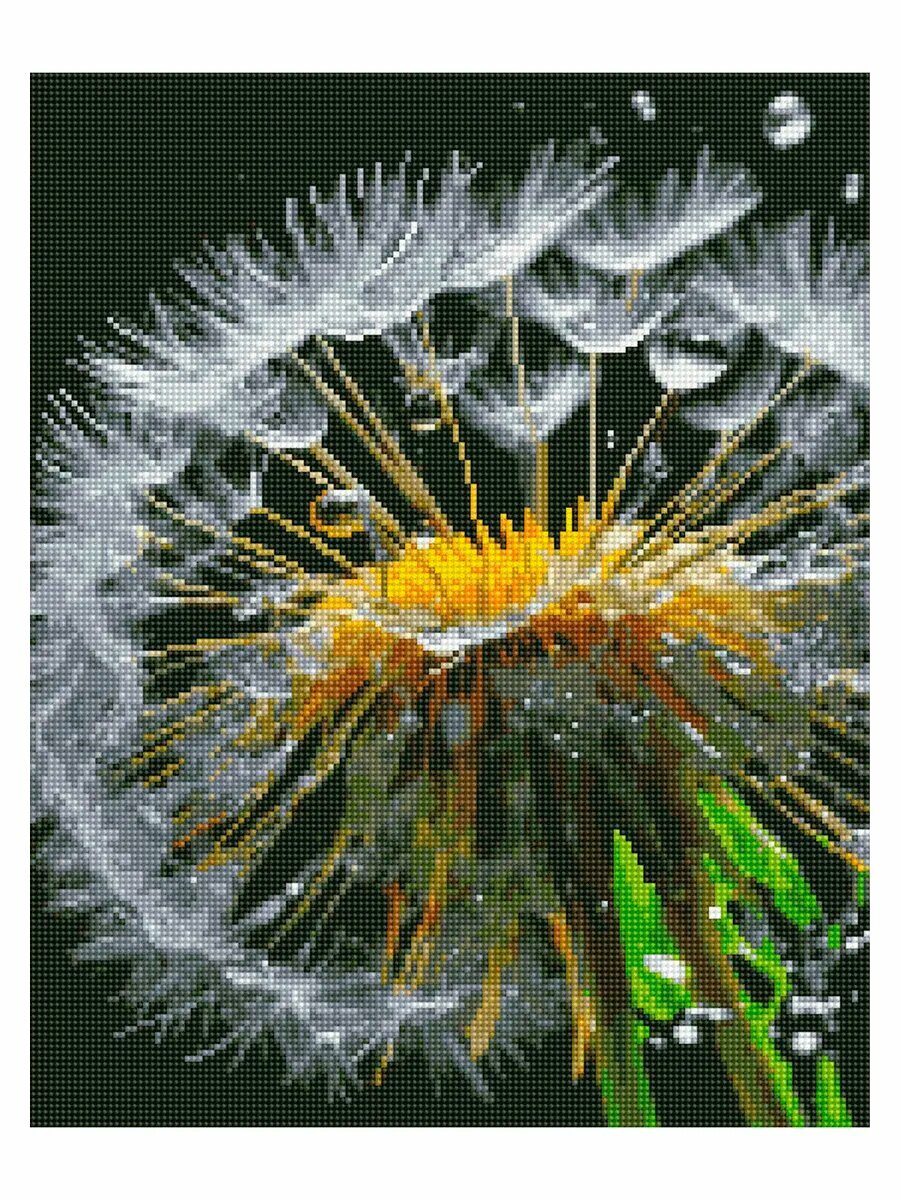 Алмазная мозаика 40x50 см, Мир в капле "Одуванчик" 1. Kubanstar