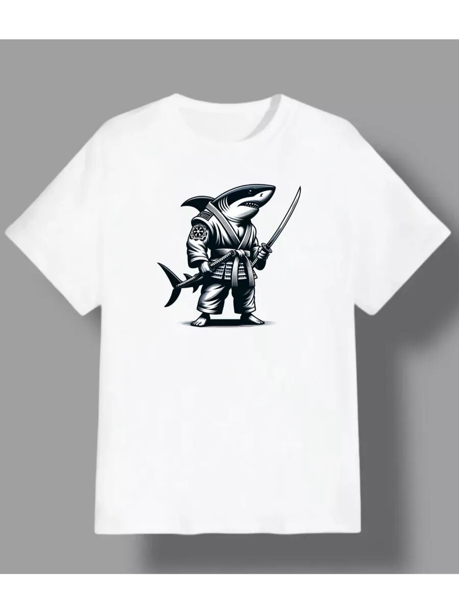 Футболка акула в кимано